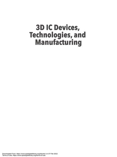 3d Ic Devices Technologies And Manufacturing Pdf Mosfet
