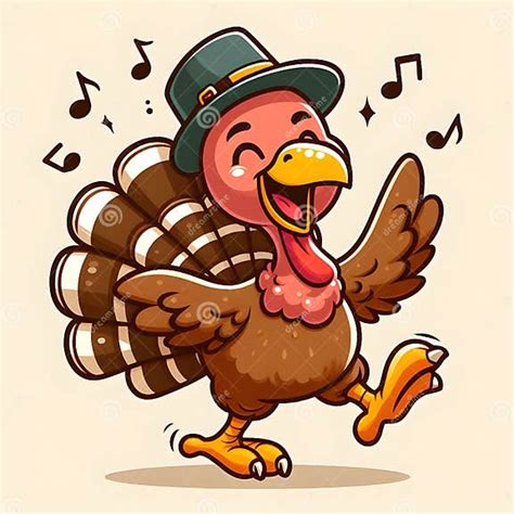 Cute Turkey Is Dancing Stock Illustration Illustration Of Bird 309410627