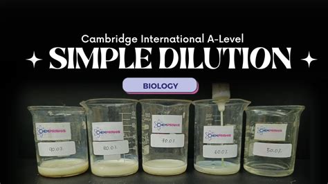 9700 Cambridge International A Level Biology Lab Simple Dilution