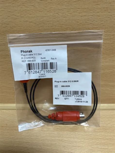 Programming Plug In Cable 312 For Phonak Ite Hearing Aid Right Ear 058 0029 £11 99 Picclick Uk