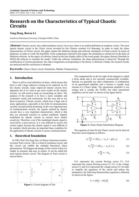 Pdf Research On The Characteristics Of Typical Chaotic Circuits