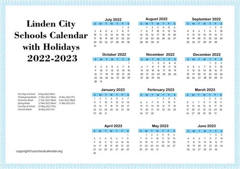 Linden City Schools Calendar Us School Calendar