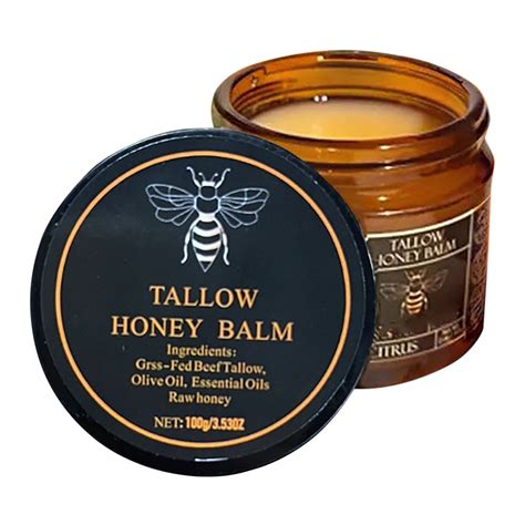 Raw Honey Organic Beef Tallow Balm Handmade For Soft Moisturized Skin
