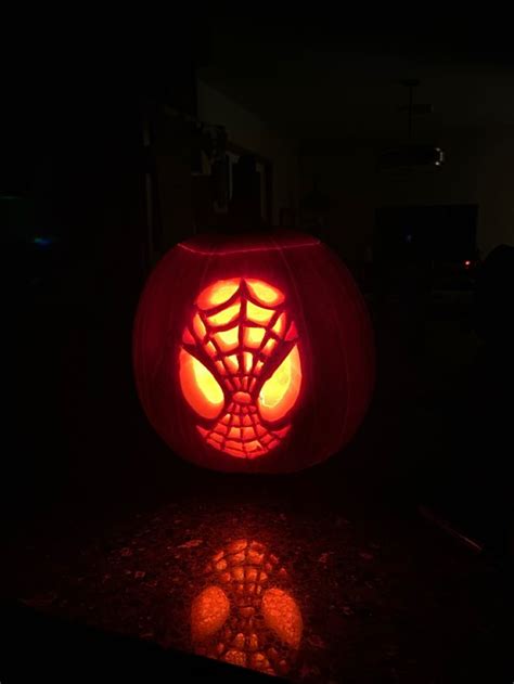 Spiderman Pumpkin In 2024 Spiderman Pumpkin Cute Pumpkin Carving Marvel Pumpkin Carving
