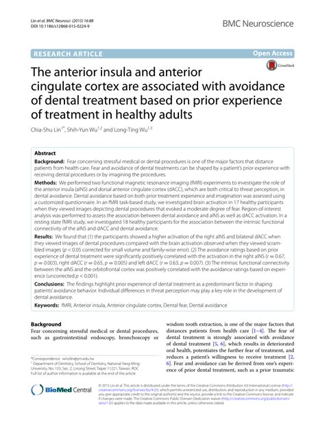 Pdf The Anterior Insula And Anterior Cingulate Cortex Are Associated