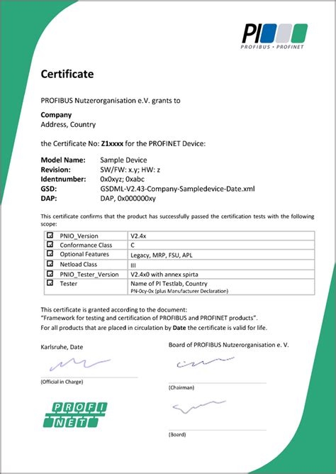 Certification Quality Assurance Profinet