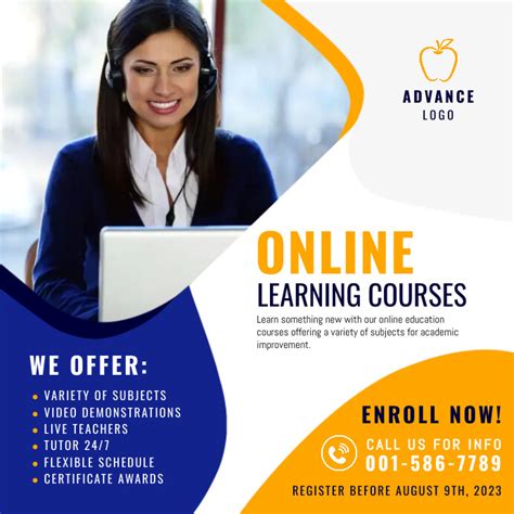 Online Course Advertisement Template Postermywall