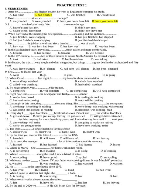1revision Of Verb Tenses Passive Voice Conditional Pdf