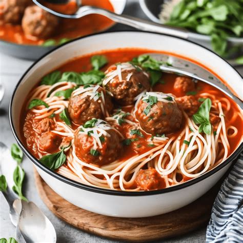 Spaghetti And Meatball Soup