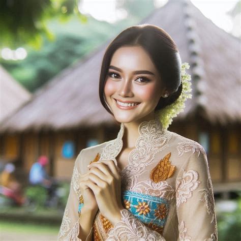 Premium Photo Indonesian Woman With Beautiful Face Wearing