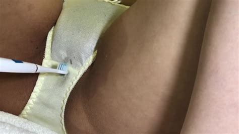 Perverted Slut Masturbates With A Toothbrush Big Stains On My Pants