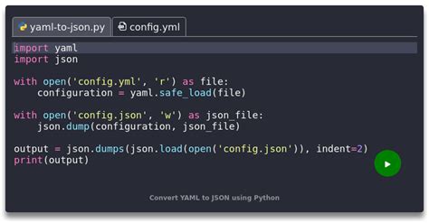 Convert Yaml To Json Using Python Python 3 Code Example Crumbsh