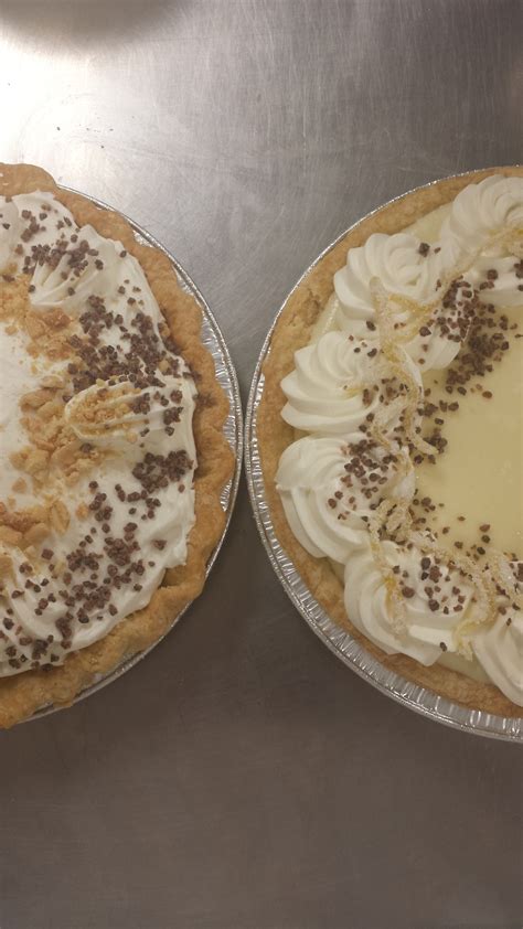 As Easy As Pie By Dylan Hebert Peanut Butter Cream Pie Left And A Lemon Chiffon