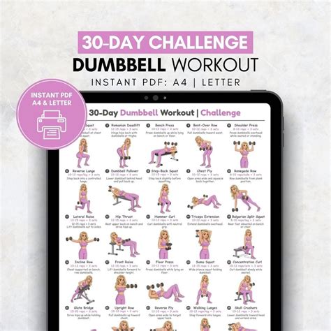 30 Day Dumbbell Workout Challenge Full Body Dumbbell Routine For Women And Beginners Home