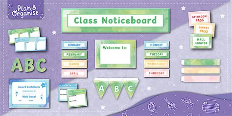 Classroom Display Pack Watercolour Themed