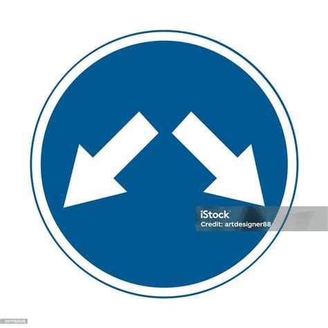 Vektorverkehrszeichen Verkehrszeichen Pass Auf Beiden Seiten Stock
