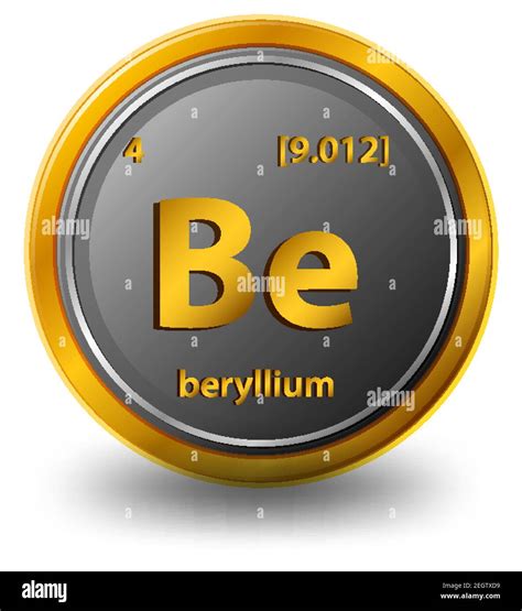 Beryllium Chemical Element Chemical Symbol With Atomic Number And