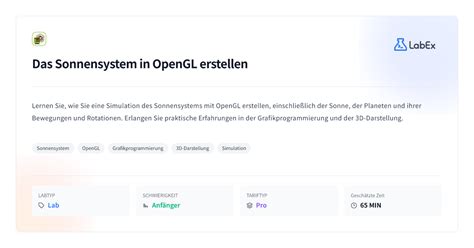 Sonnensystemsimulation Opengl Grafikprogrammierung Labex