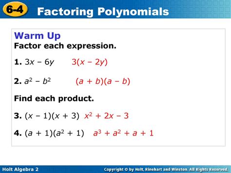 Factoring Polynomials Ppt Download