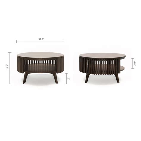 George Oliver Klever Mid Century Modern Coffee Table Round Wooden