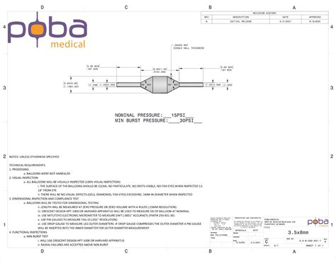 Compliant Polyurethane Medical Balloon 35 Mm 014 X 80 Mm 031