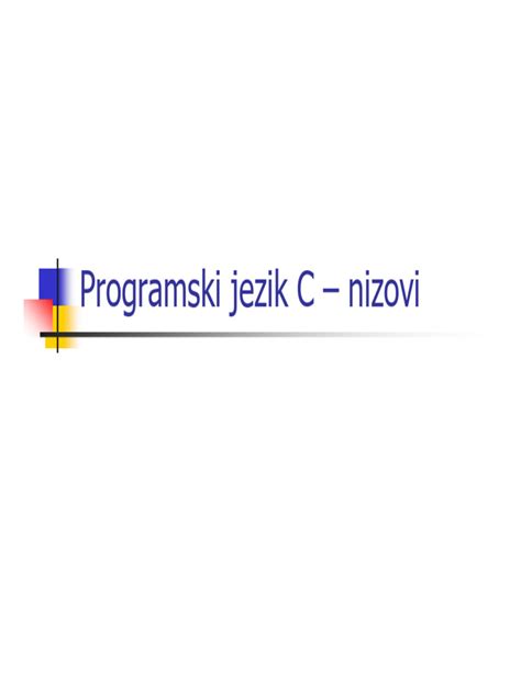 Programski Jezik C Nizovi Pdf