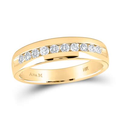 14kt Yellow Gold Mens Round Diamond Wedding Machine Set Band Ring 12