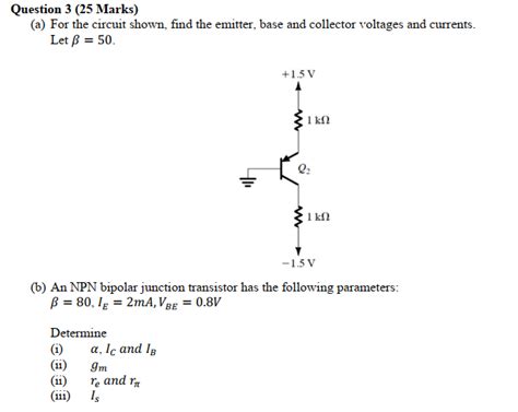 solved question 3 25 marks a for the circuit shown find