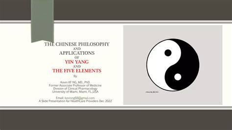 Chinese Philosophy And The Applications Of Yin Yang And The Five
