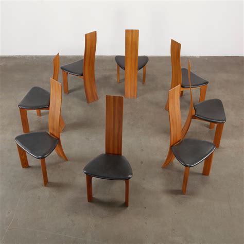 Set Of Eight Iris Dining Chairs By Bob And Dries Van Berghe 1980s For