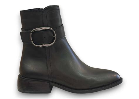 Боти нисък ток естествена кожа черно Nadit And Nadit Shoes