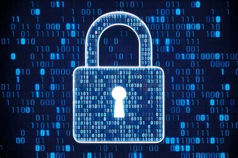 Digital Padlock With Binary Code Backdrop Glowing Keyhole Symbolizing Cybersecurity And