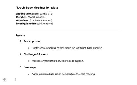Touch Base Meeting Fast Team Sync Guide
