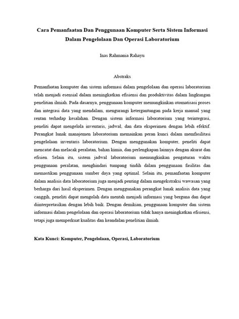 Cara Pemanfaatan Dan Penggunaan Komputer Serta Sistem Informasi Pdf