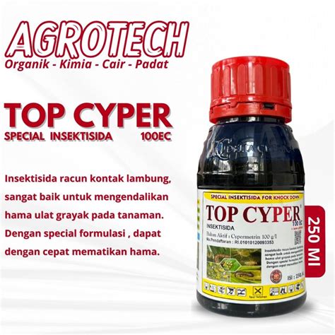 Jual Insektisida Top Cyper 100 Ec 250 Ml Pengendali Hama Ulat Original