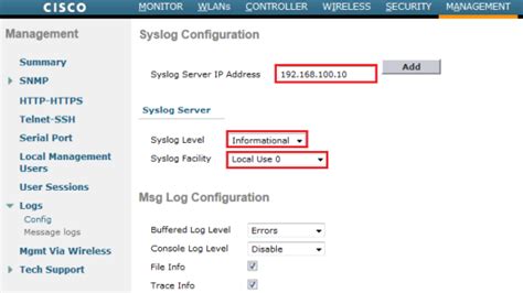 Syslog And Msg Log In Wlc Mrn Cciew
