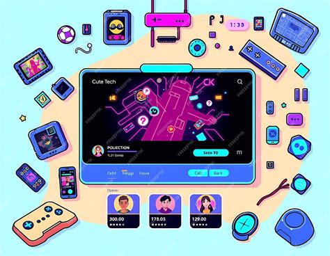 Cute Tech Layout For A Tech Savvy Gamer Featuring Cool Colors Cut