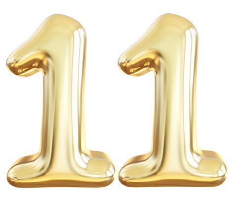 Gold 3d Number 11 36308243 Png