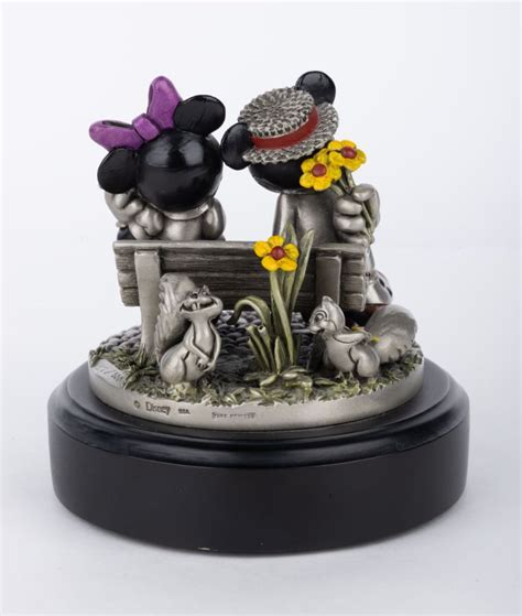 First Date Mickey And Minnie Limited Edition Pewter Figurine By Chilmark