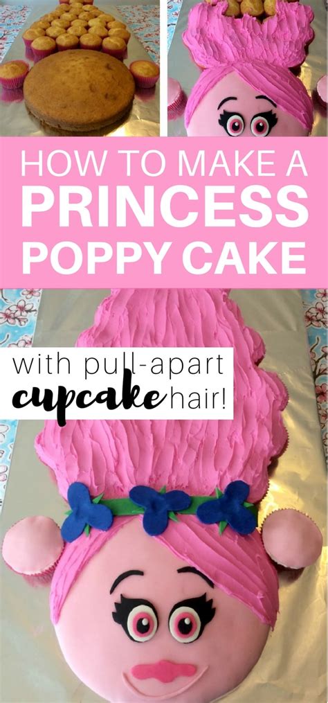 How To Make A Princess Poppy Trolls Cake With Pull Apart Cupcake Hair