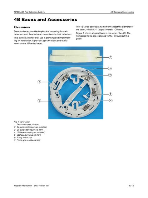 Fireclass Fire Detection System 4b Bases And Accessories Pdf Ac
