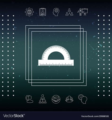 Protractor Symbol Icon Royalty Free Vector Image