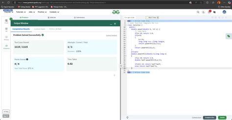 Gfg160daysofcode Geeksforgeeks Codingchallenge Exponentiation