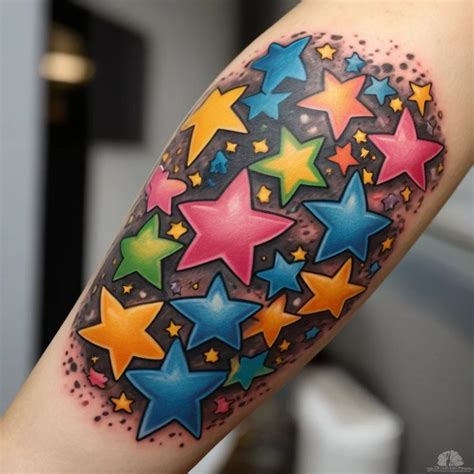 Star Tattoos Collection Color Star Tattoo Rainbow Stars Tattoo Star