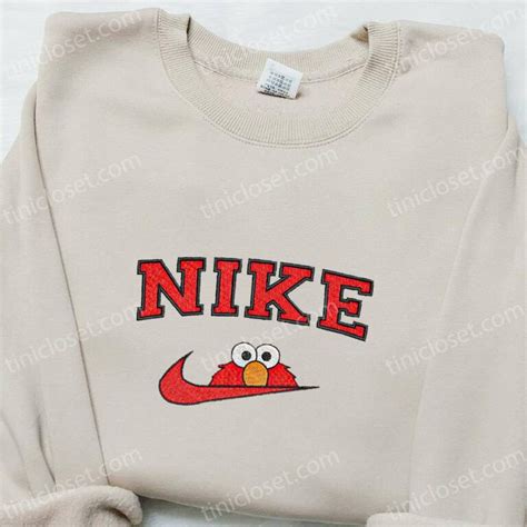 Nike X Elmo Cartoon Embroidered Sweatshirt Nike Inspired Embroidered Shirt Best T Ideas For