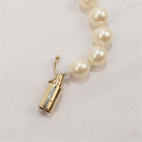 Pearl And 14 Karat Gold Barrel Clasp Necklace For Sale At 1stdibs