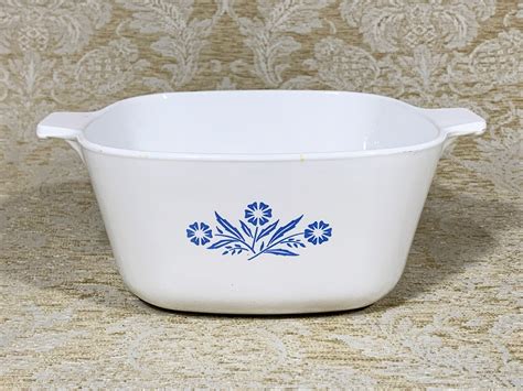 Vintage Cornflower Blue Corning Ware 1 34 Quart Casserole Etsy