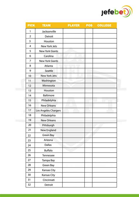 Bracket Nfl Draft Imprimible 2022 En Español Jefebet
