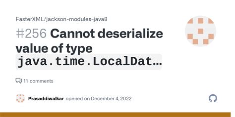 Cannot Deserialize Value Of Type `javatimelocaldate` From String 07 Oct 21 Failed To