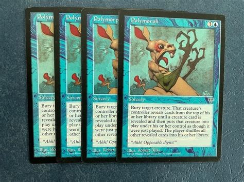 Mtg 4x Mirage Polymorph Nm Magic The Gathering English Rare Sorcery Blue Cards Ebay